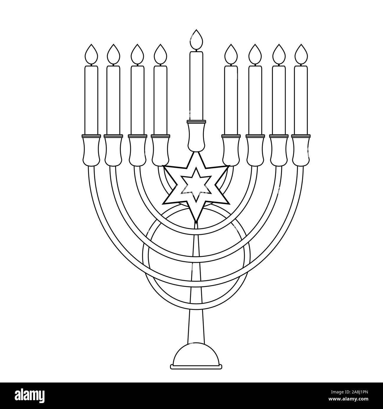 Dreidel And Menorah Coloring Pages