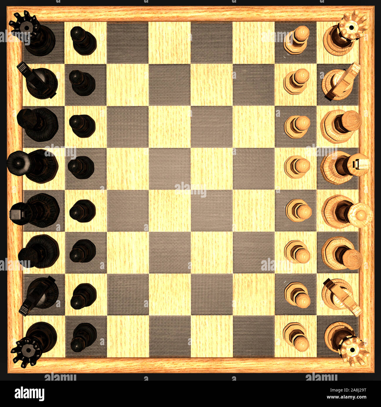 Digital 3D Illustration of a Chess Board Stock Photo - Alamy