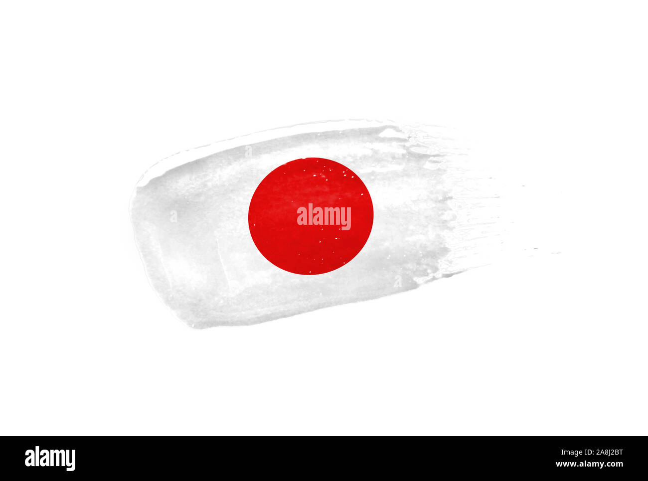 Brush painted Japan flag. Hand drawn style Stock Photo - Alamy