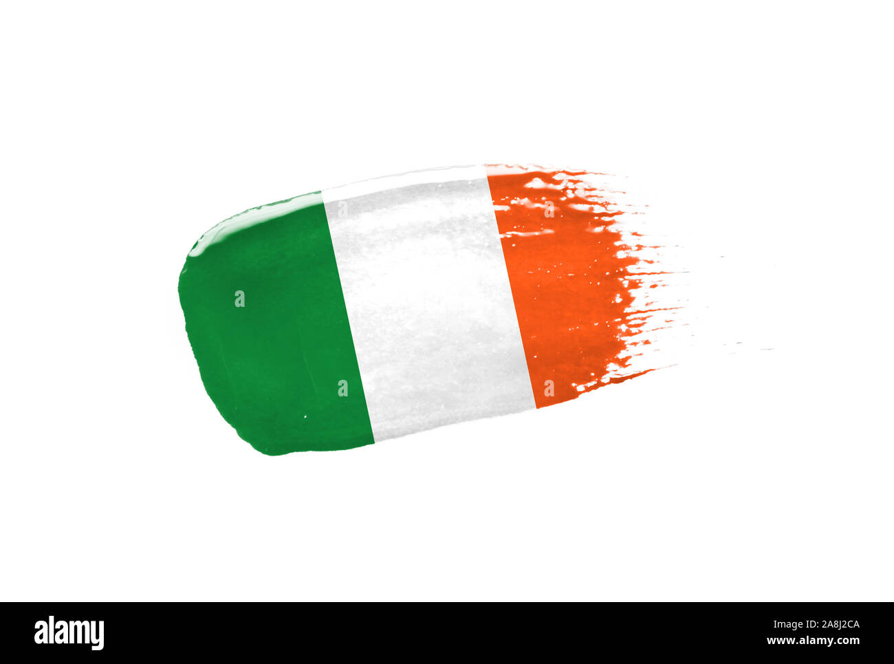 Brush painted Ireland flag. Hand drawn style Stock Photo - Alamy