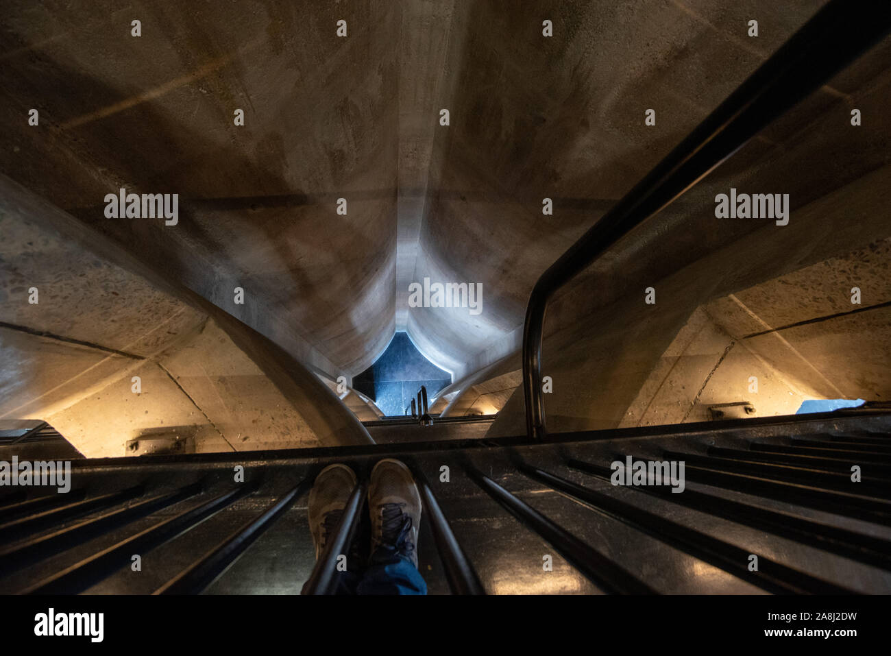Looking down a shaft or atrium from a high level balcony in the Zeitz ...