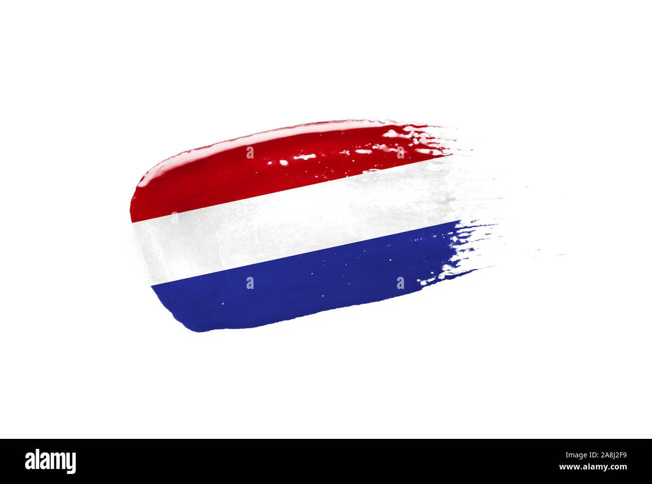 Brush painted Netherlands flag. Hand drawn style Stock Photo - Alamy