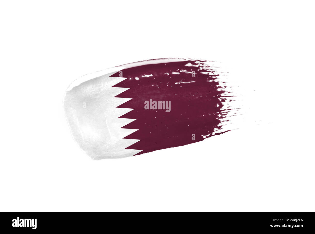 Brush painted Qatar flag. Hand drawn style Stock Photo - Alamy