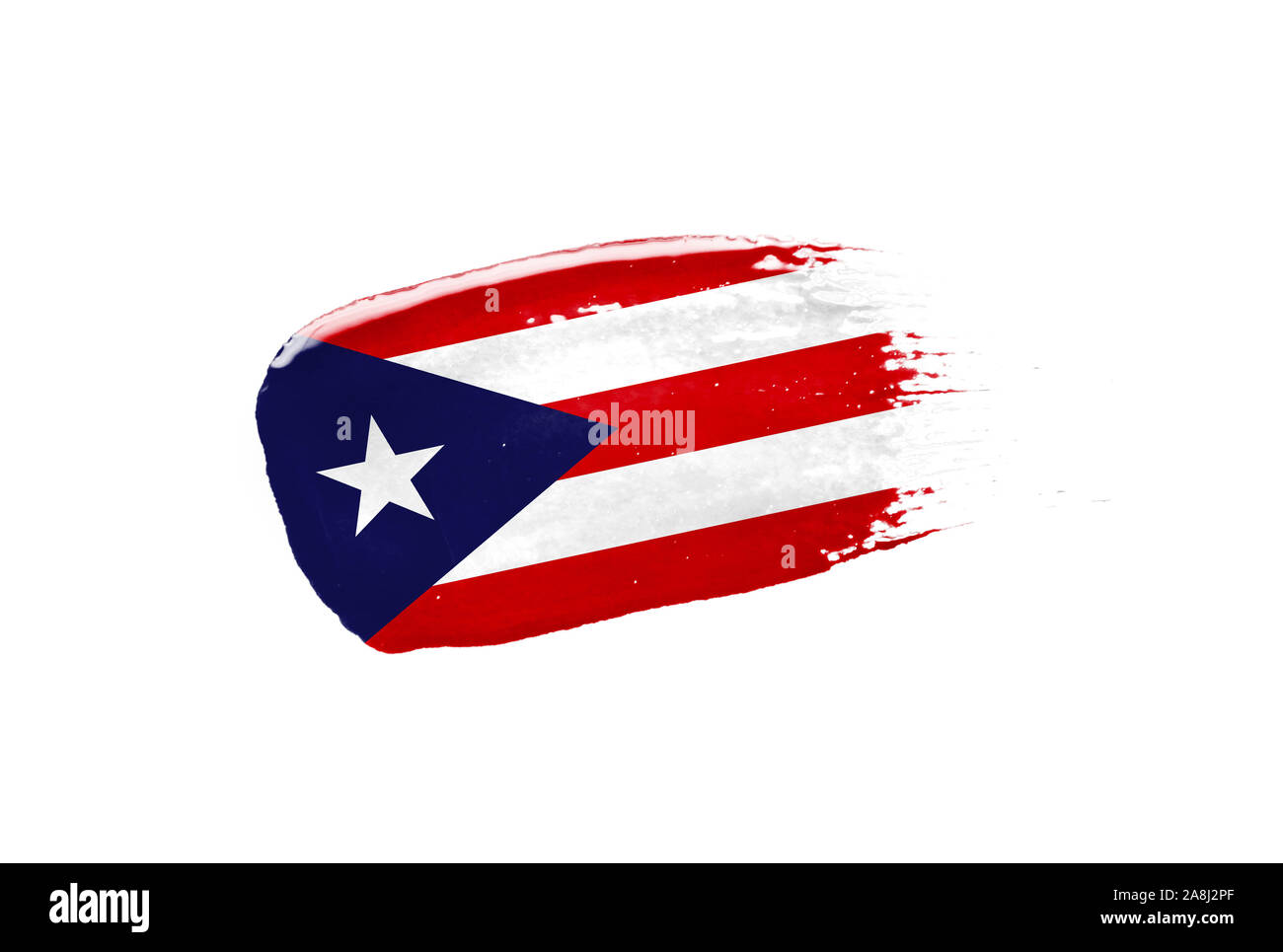 Brush painted Puerto Rico flag. Hand drawn style Stock Photo - Alamy