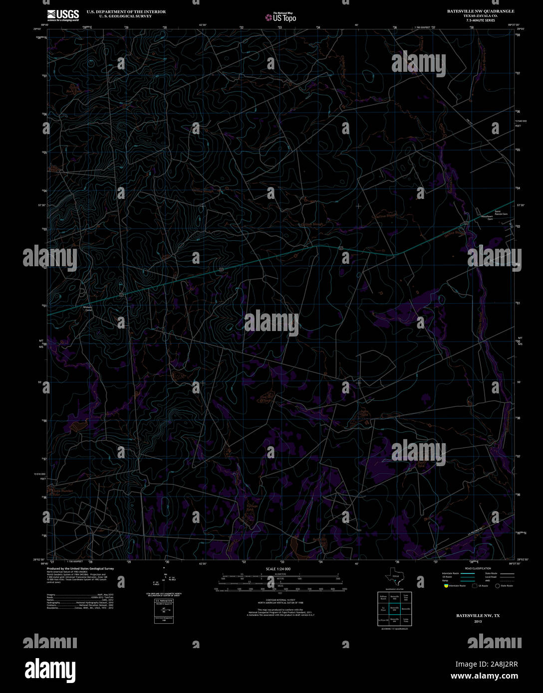 Map of batesville texas hi-res stock photography and images - Alamy