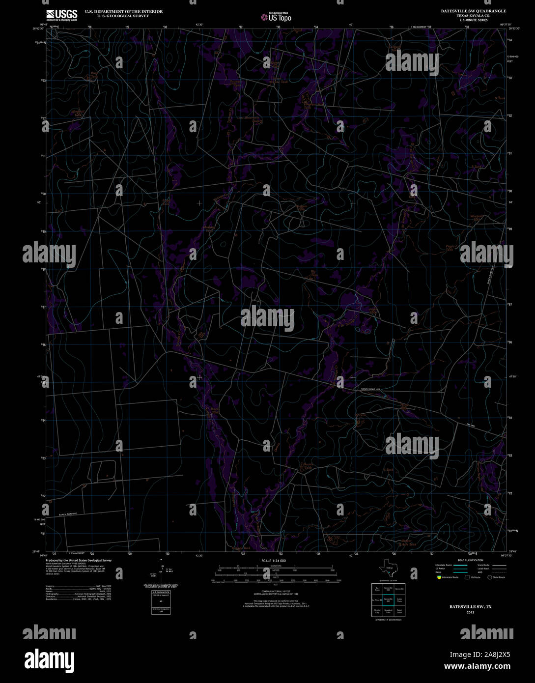 Map of batesville texas hi-res stock photography and images - Alamy