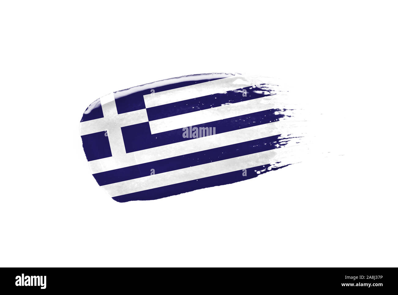 Brush painted Greece flag. Hand drawn style Stock Photo - Alamy