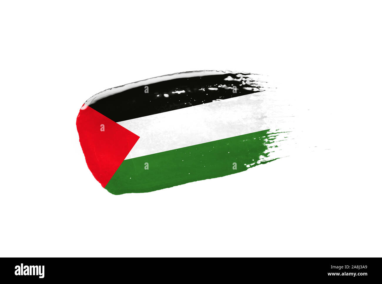 Brush painted Palestine flag. Hand drawn style Stock Photo - Alamy