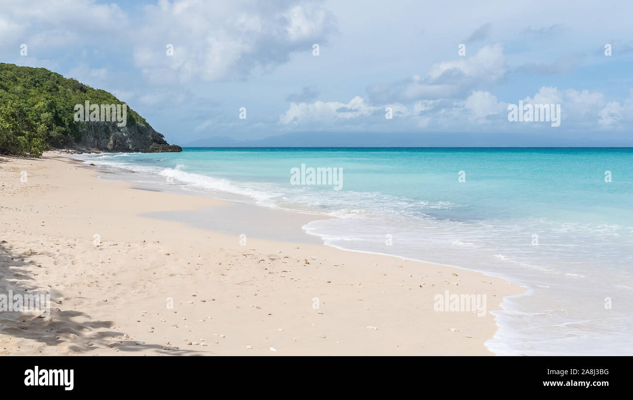 Guadeloupe, beautiful beach in Marie-Galante island, panorama Stock ...