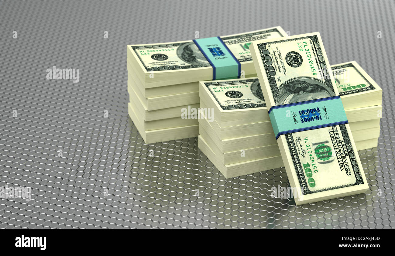 Stacks of 100 Dollar bills Stock Photo - Alamy