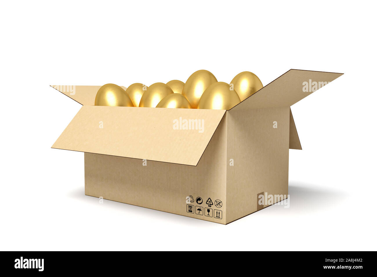 Golden eggs in egg box hi-res stock photography and images - Alamy
