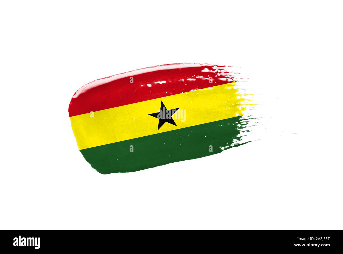 Brush painted Ghana flag. Hand drawn style Stock Photo - Alamy