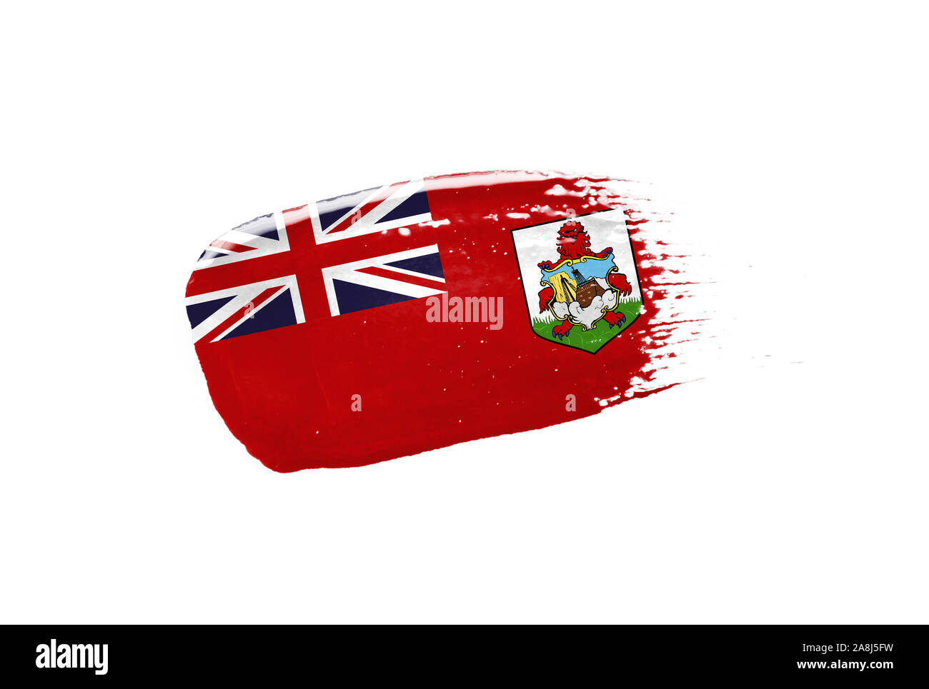 Brush painted Bermuda Islands flag. Hand drawn style Stock Photo - Alamy