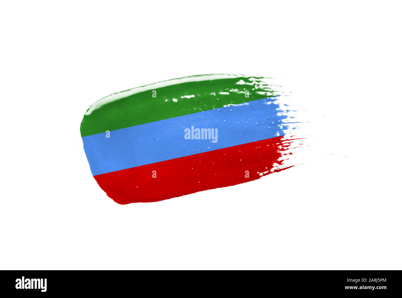 Brush painted Dagestan flag. Hand drawn style Stock Photo - Alamy