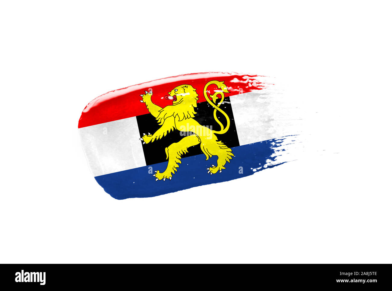Brush painted Benelux flag. Hand drawn style Stock Photo - Alamy