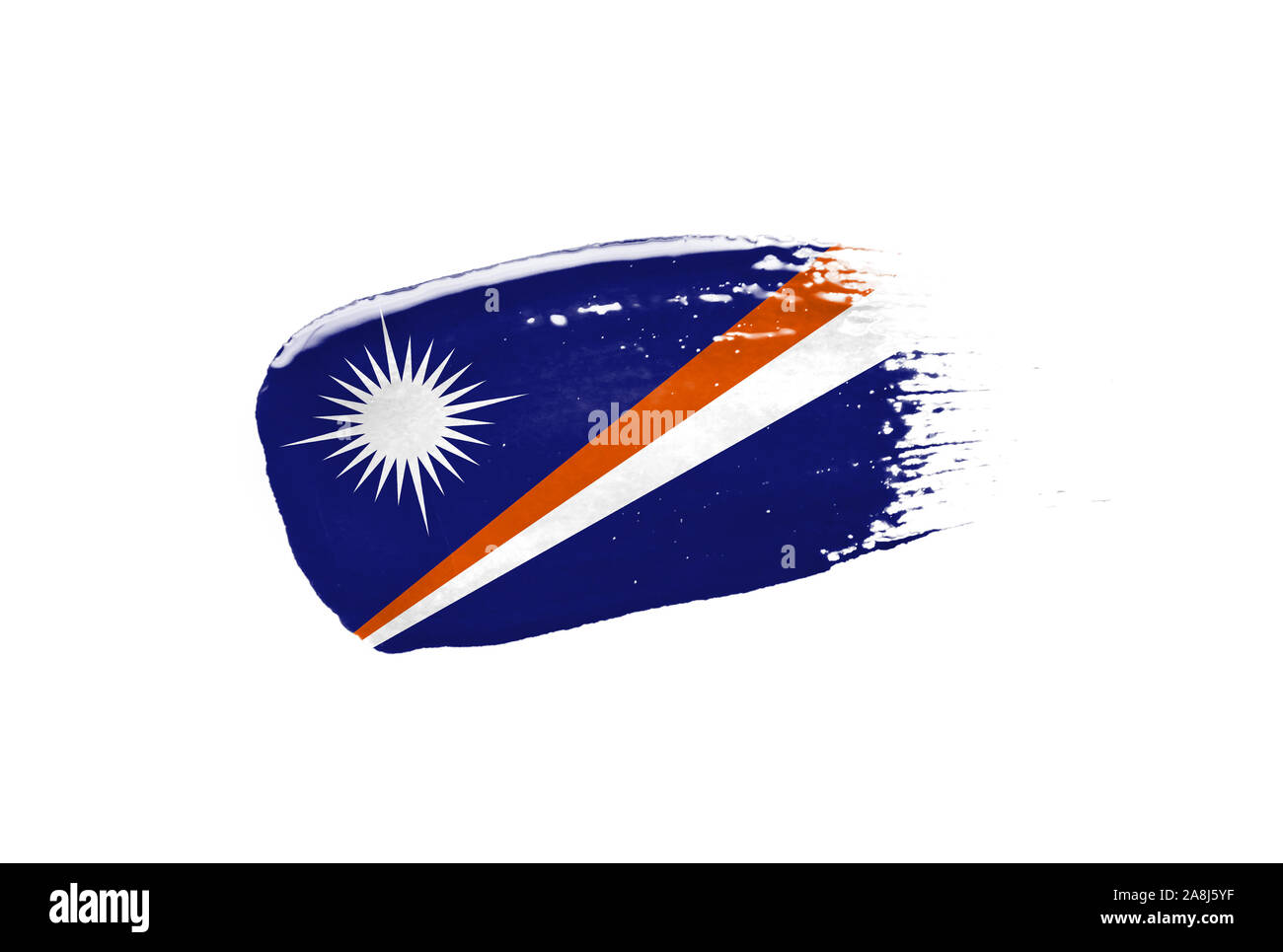Marshall islands flag painted Cut Out Stock Images & Pictures - Alamy
