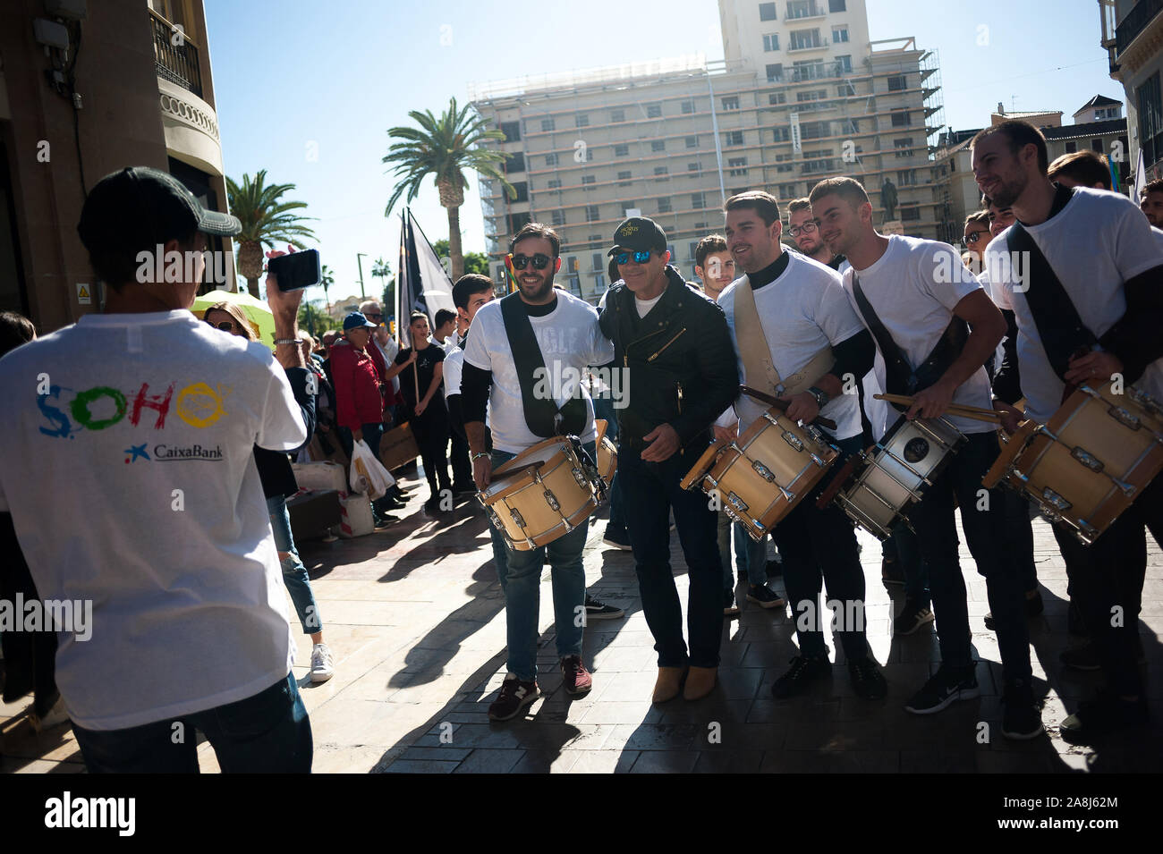 Spanish actor and director Antonio Banderas is seen posing for a photo ...