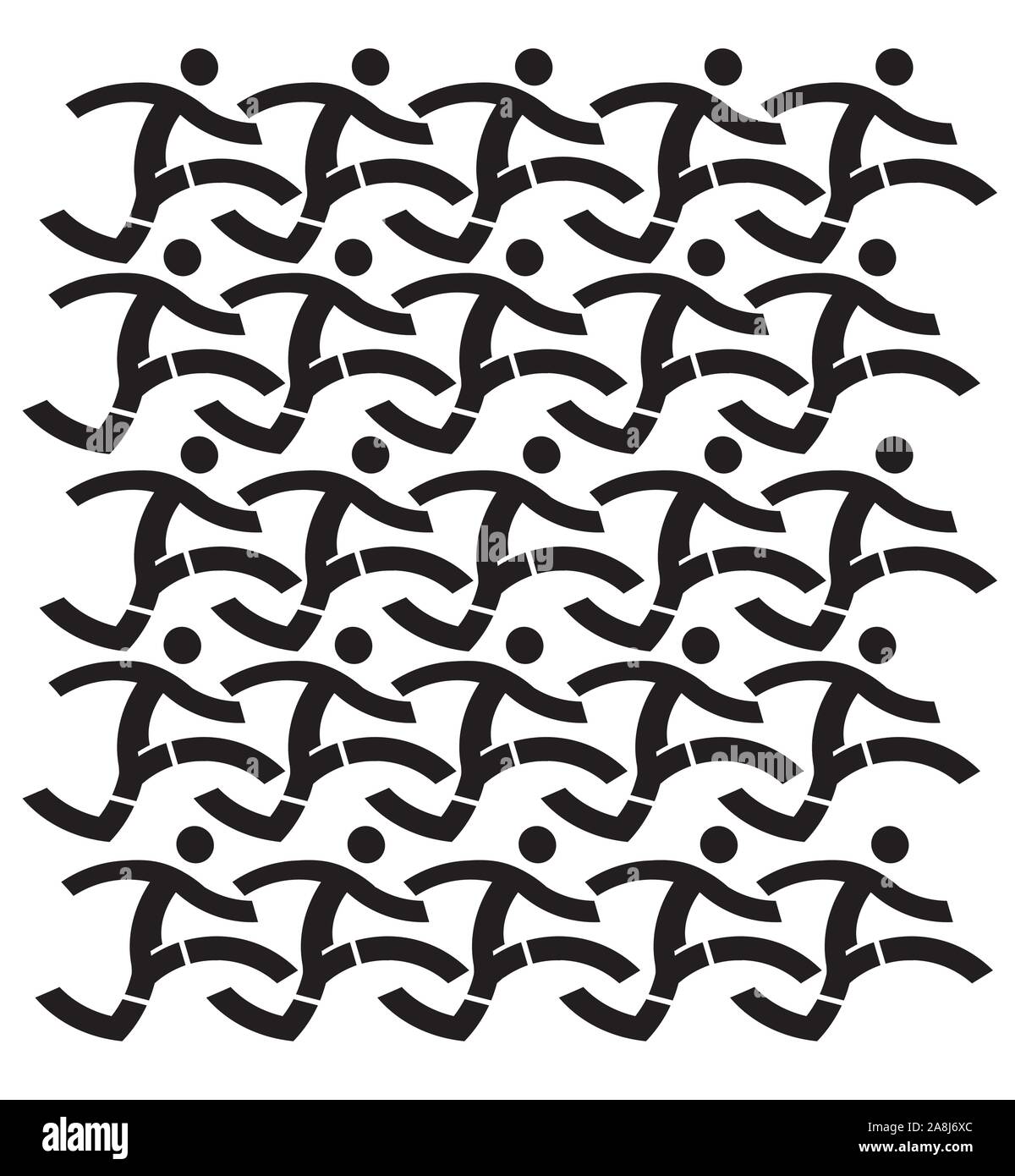 Running race, marathon. A stylized decorative background with runner ...