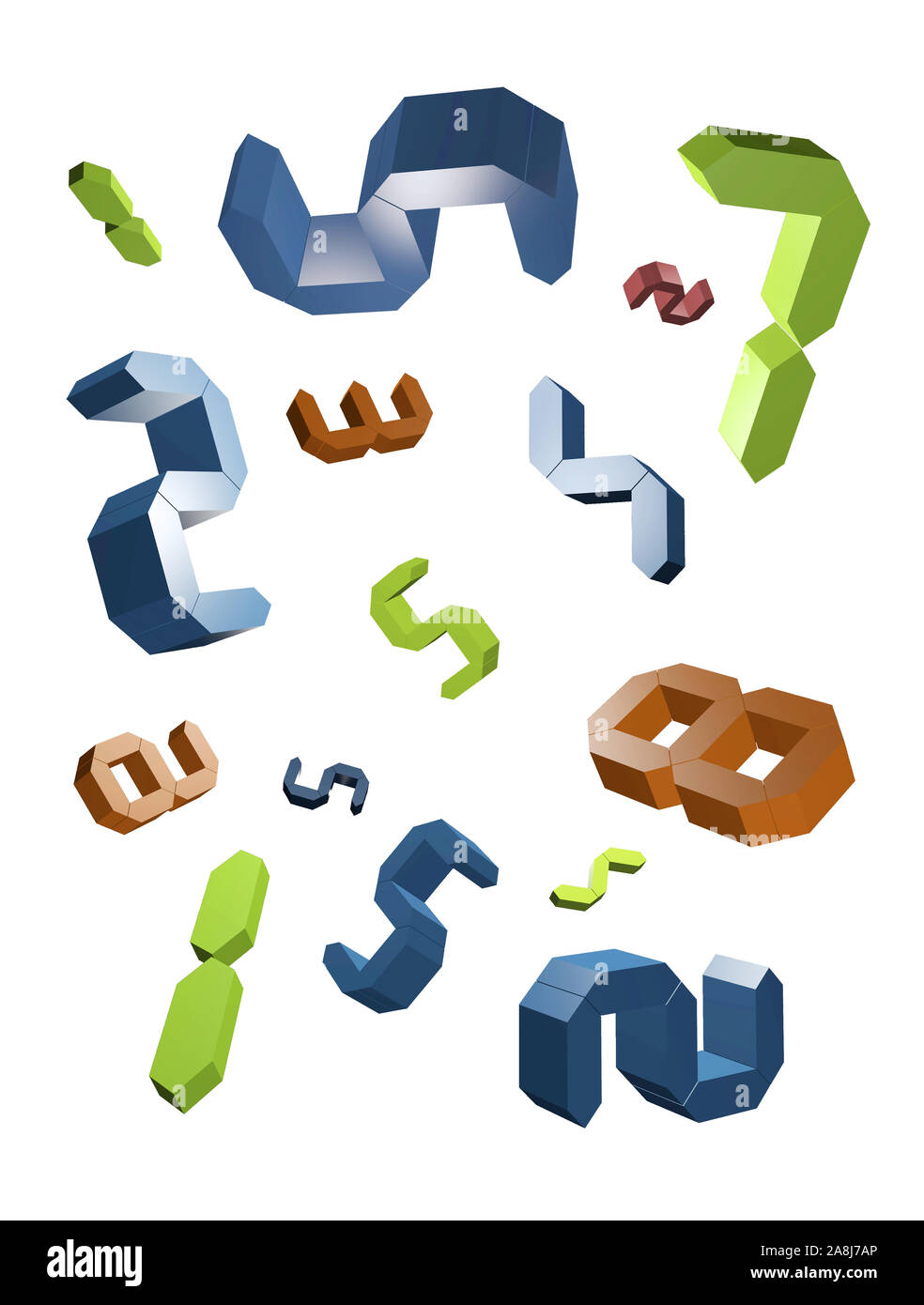 Dynamic background with 3d digital numbers. Illustration of colorful ...