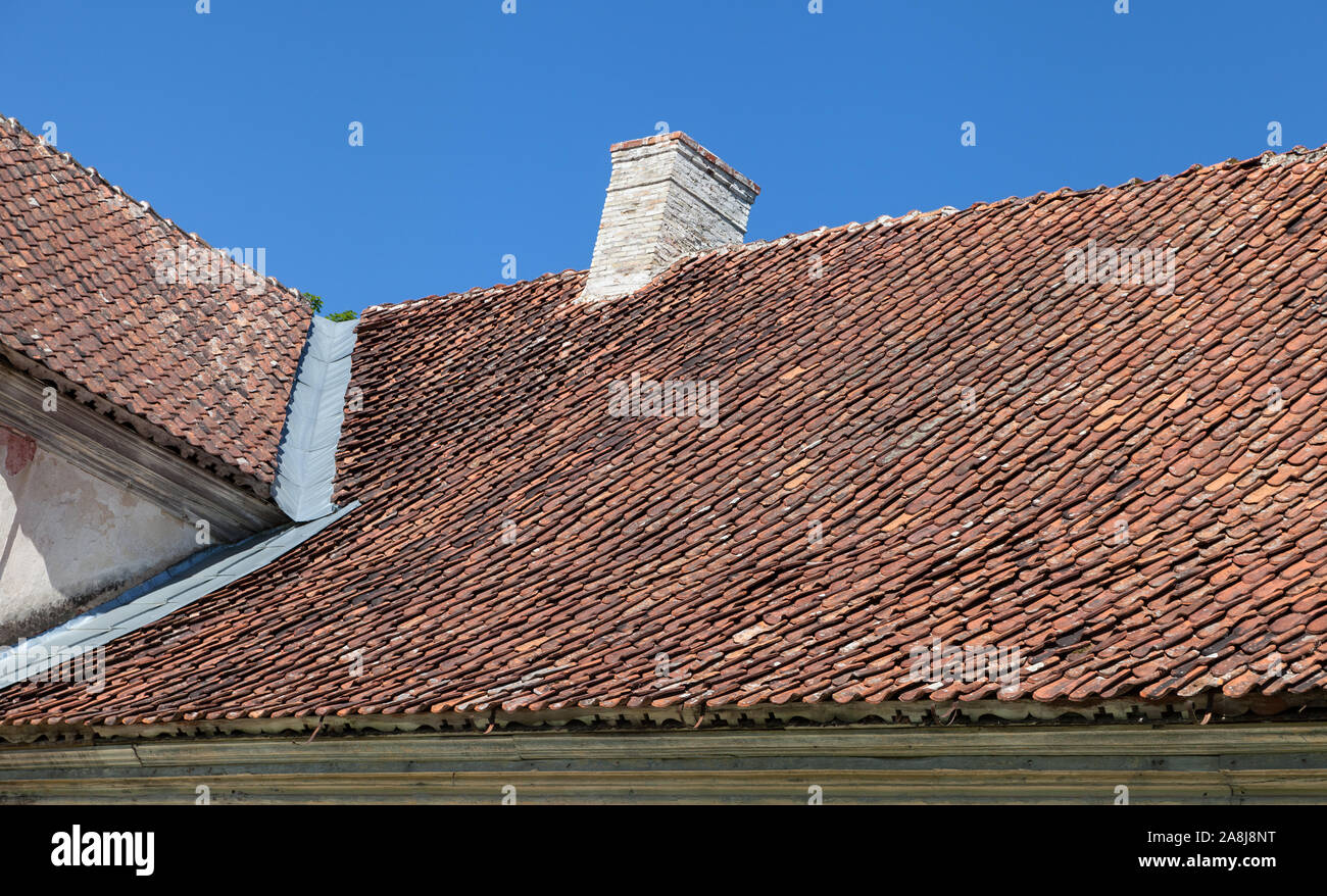 Old tiles roof of manor house Stock Photo - Alamy
