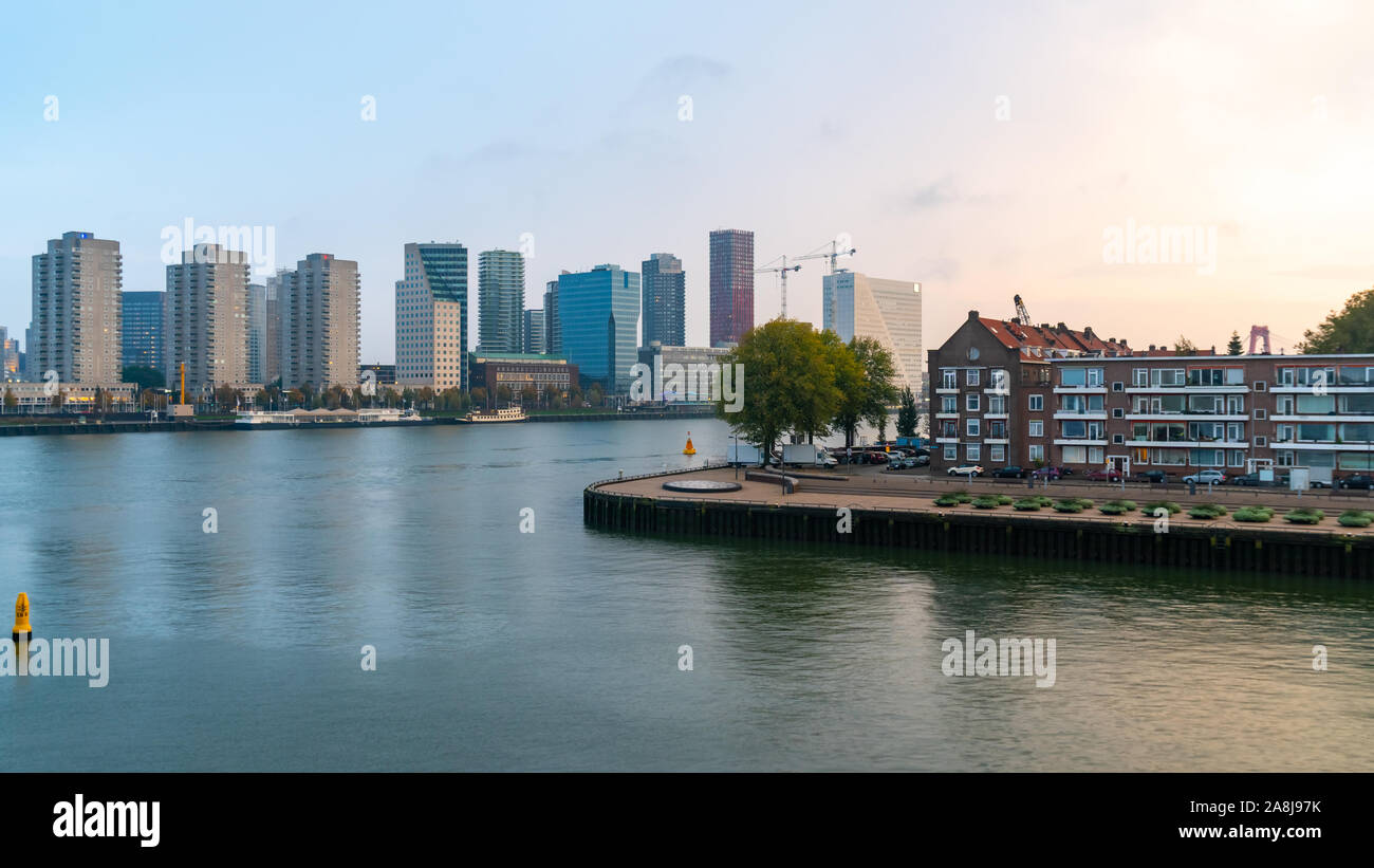 Rotterdam city in the river Maas in South Holland. Netherlands Stock ...