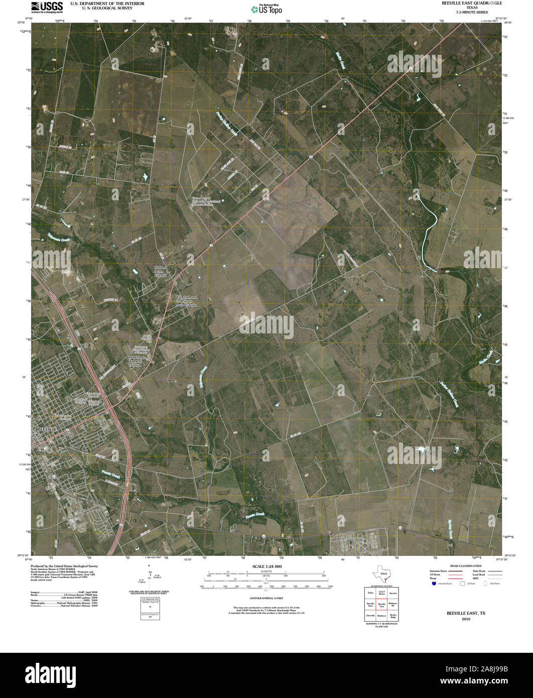 Map of beeville Cut Out Stock Images & Pictures - Alamy
