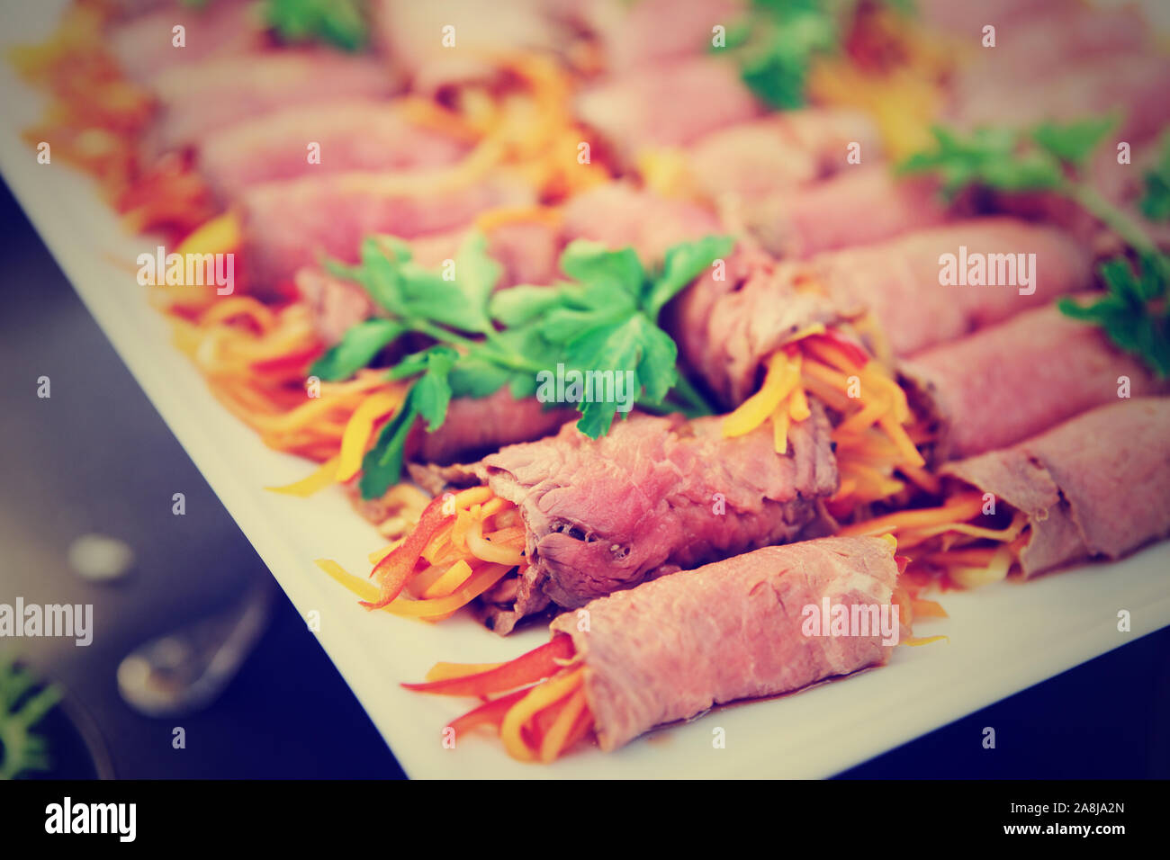 Roast beef canape hi-res stock photography and images - Alamy