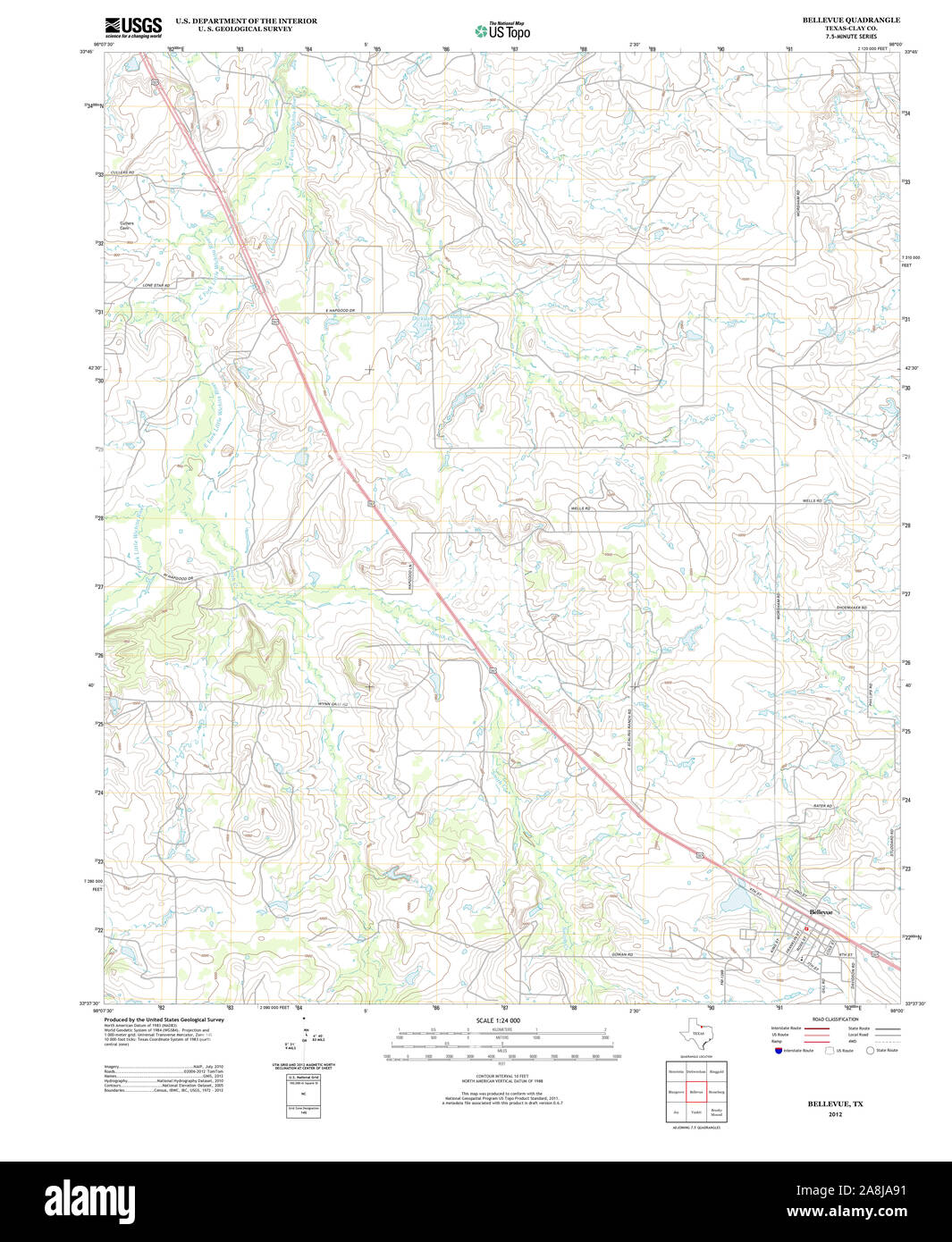 Map of bellevue hi-res stock photography and images - Alamy