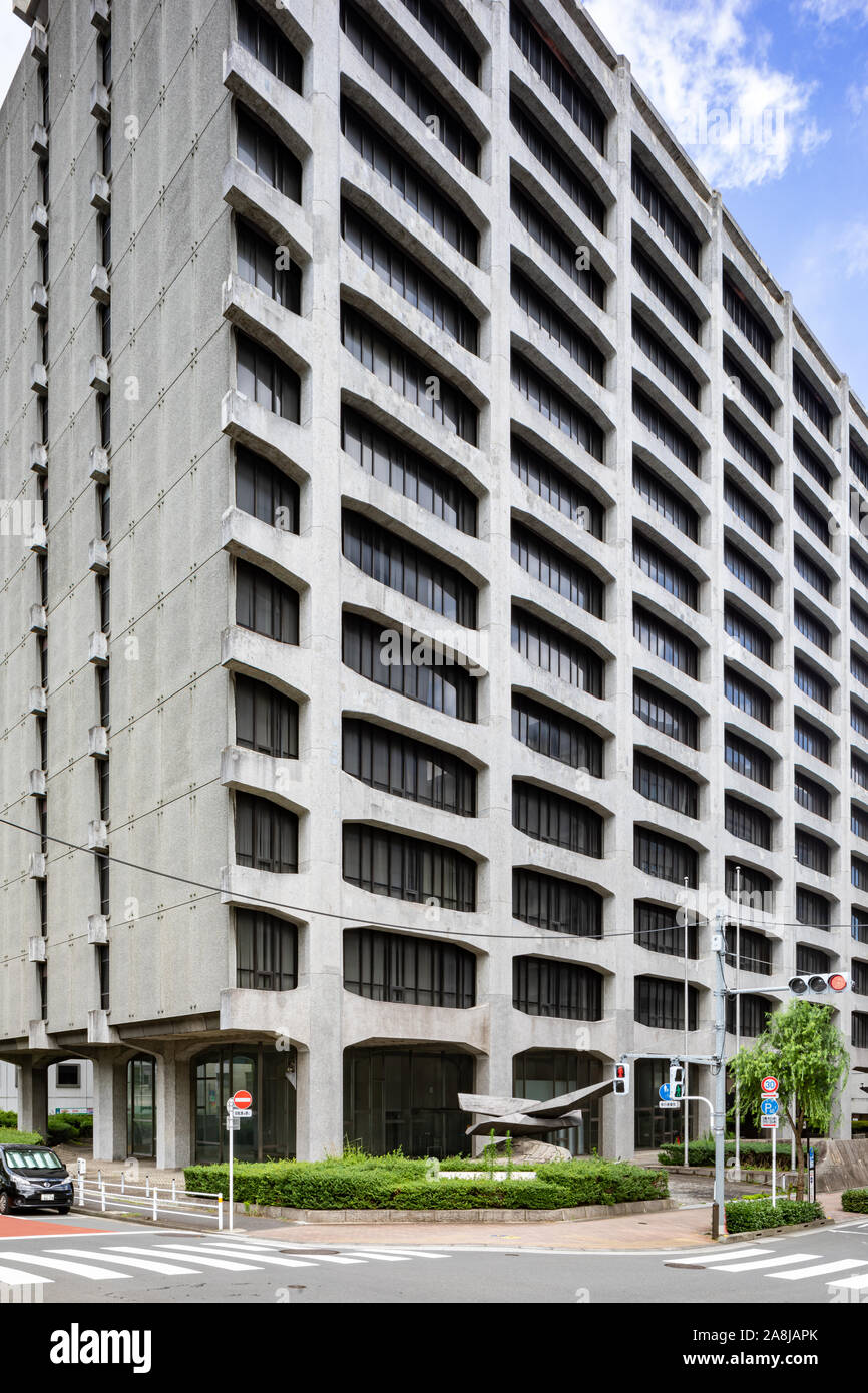 Dentsu Building Tokyo, designed by Tange Kenzo, completed in 1967 ...