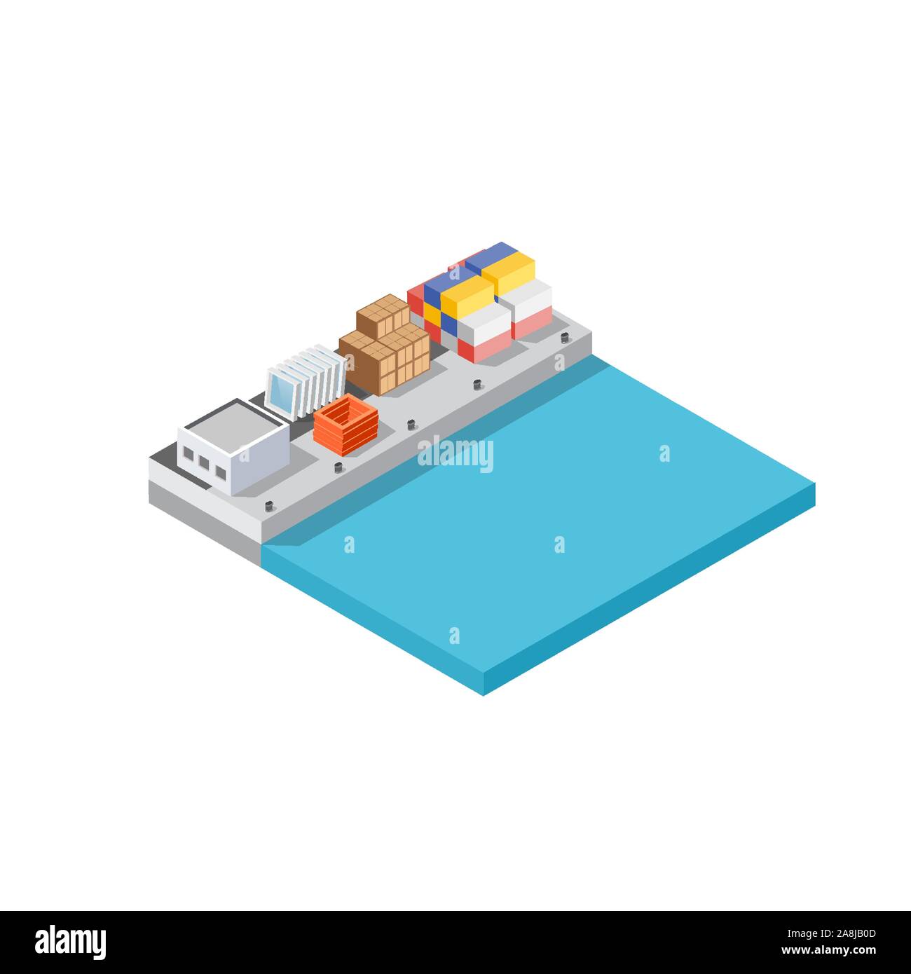 Shipping container terminal Stock Vector Images - Alamy