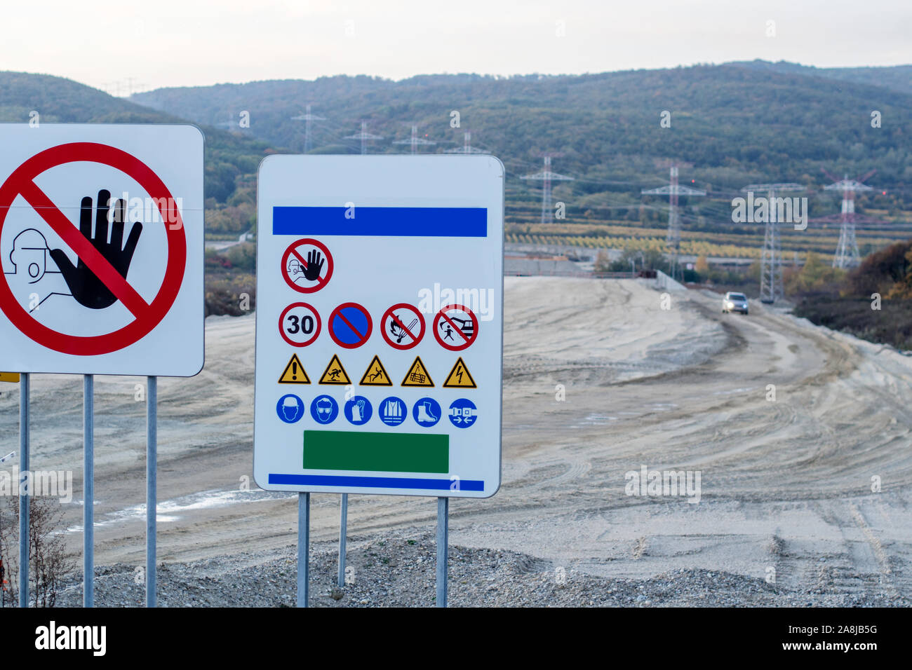 look at construction site while building a highway in Slovakia, D4R7 ...