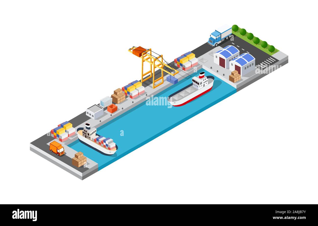 Seaport cargo Stock Vector Images - Alamy