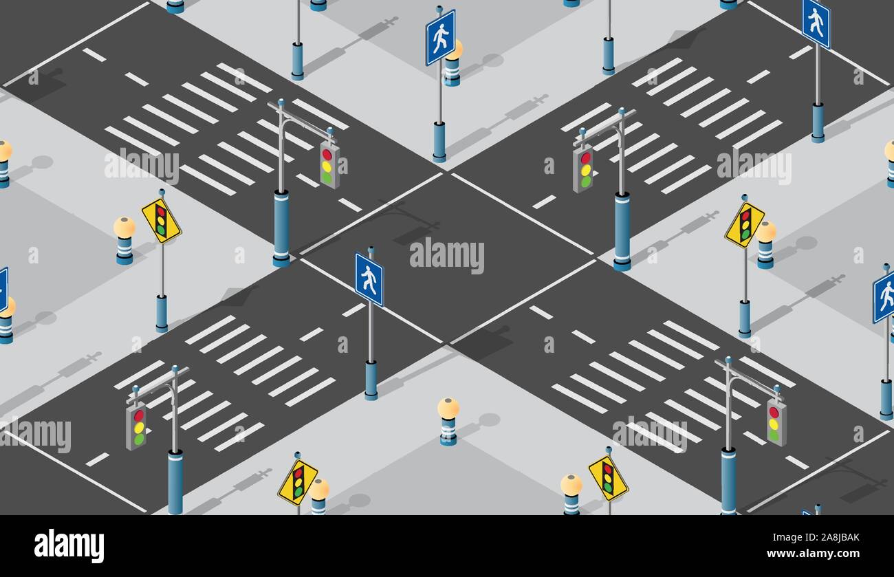 Intersection isometric seamless Stock Vector Image & Art - Alamy