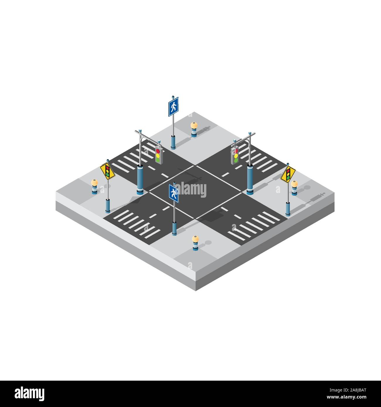 City street intersection isometric Stock Vector Image & Art - Alamy