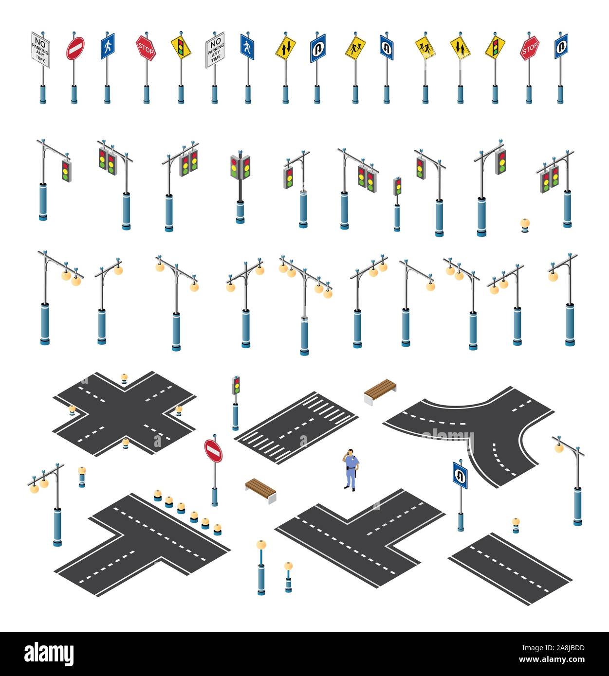 Streetlight road Stock Vector Images - Alamy