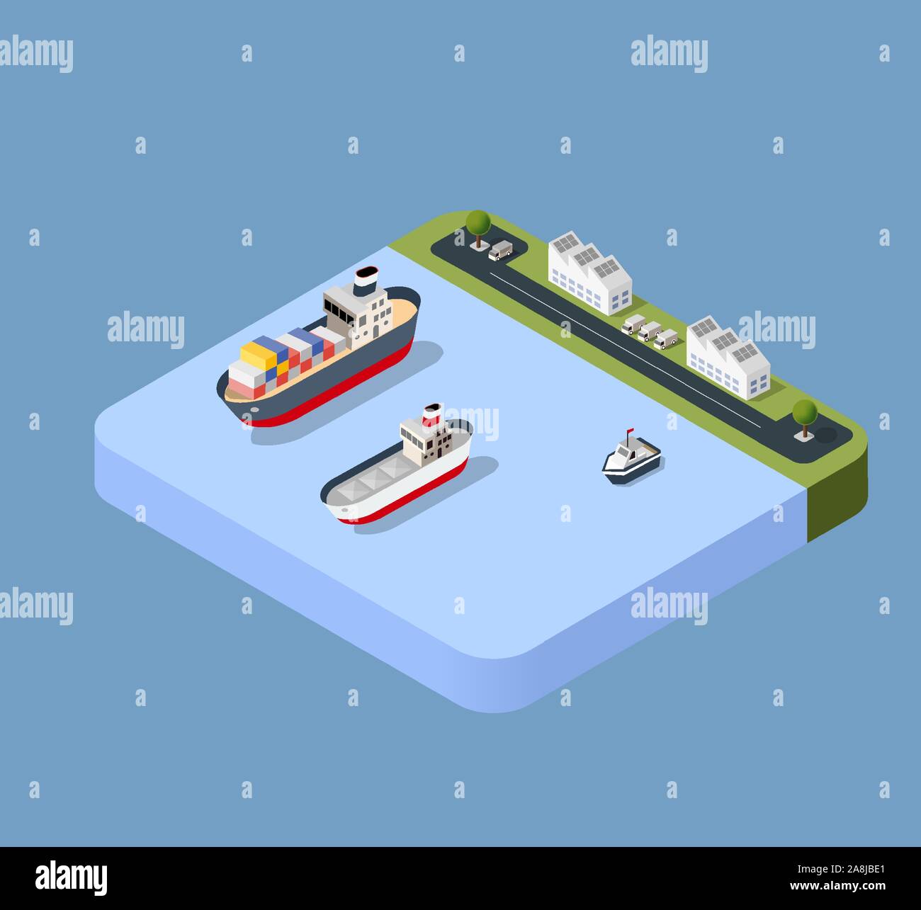 Cargo ship crane port Stock Vector Images - Alamy