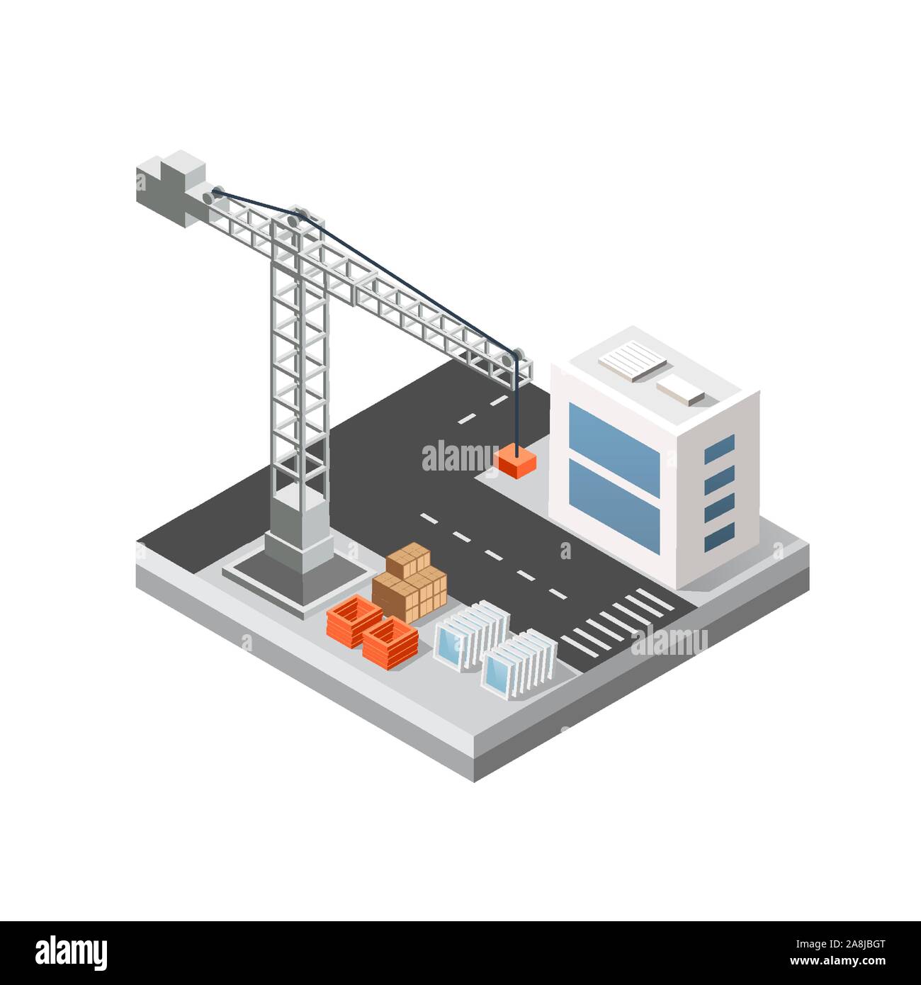 Isometric construction site Stock Vector Images - Alamy