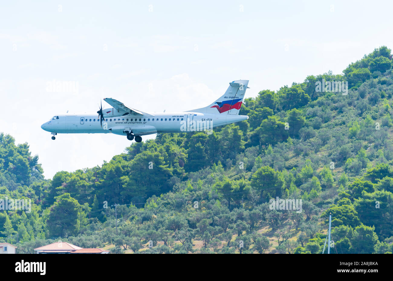 Skiathos Greece - 6 August 2019;Greek airline Skyexpress plane in ...