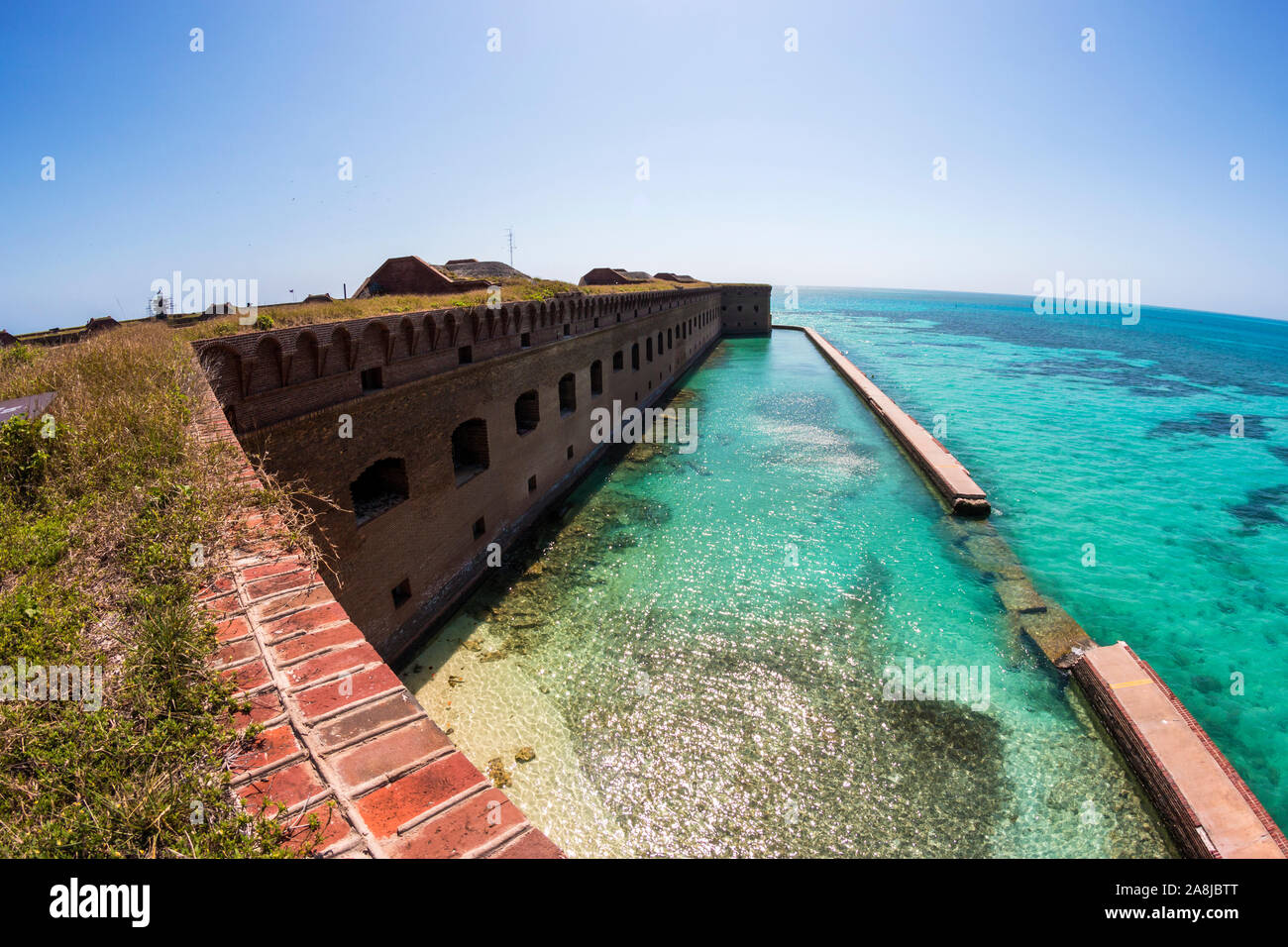 Landscape view of Fort Jefferson during the day in Dry Tortugas ...