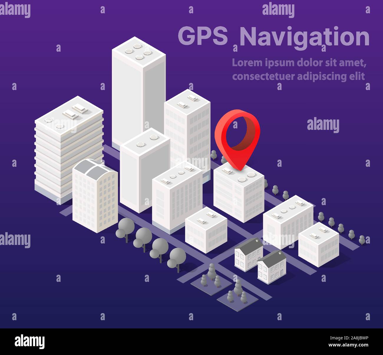 Isometric city map navigations urban cartography Stock Vector Image ...