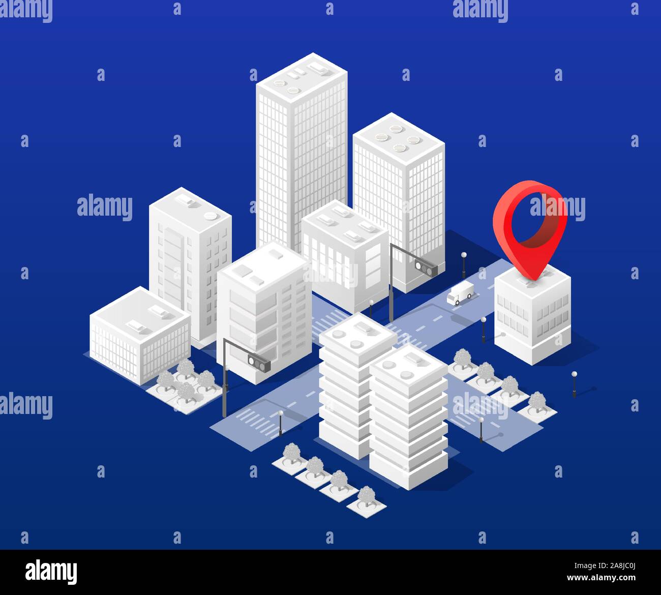 Isometric city map navigations urban cartography Stock Vector Image ...