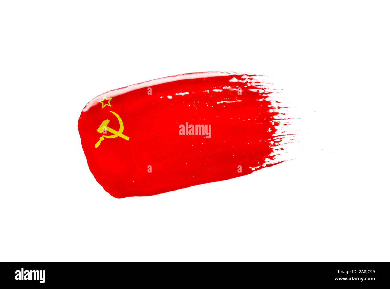 brush painted flag of USSR isolated on white background Stock Photo - Alamy