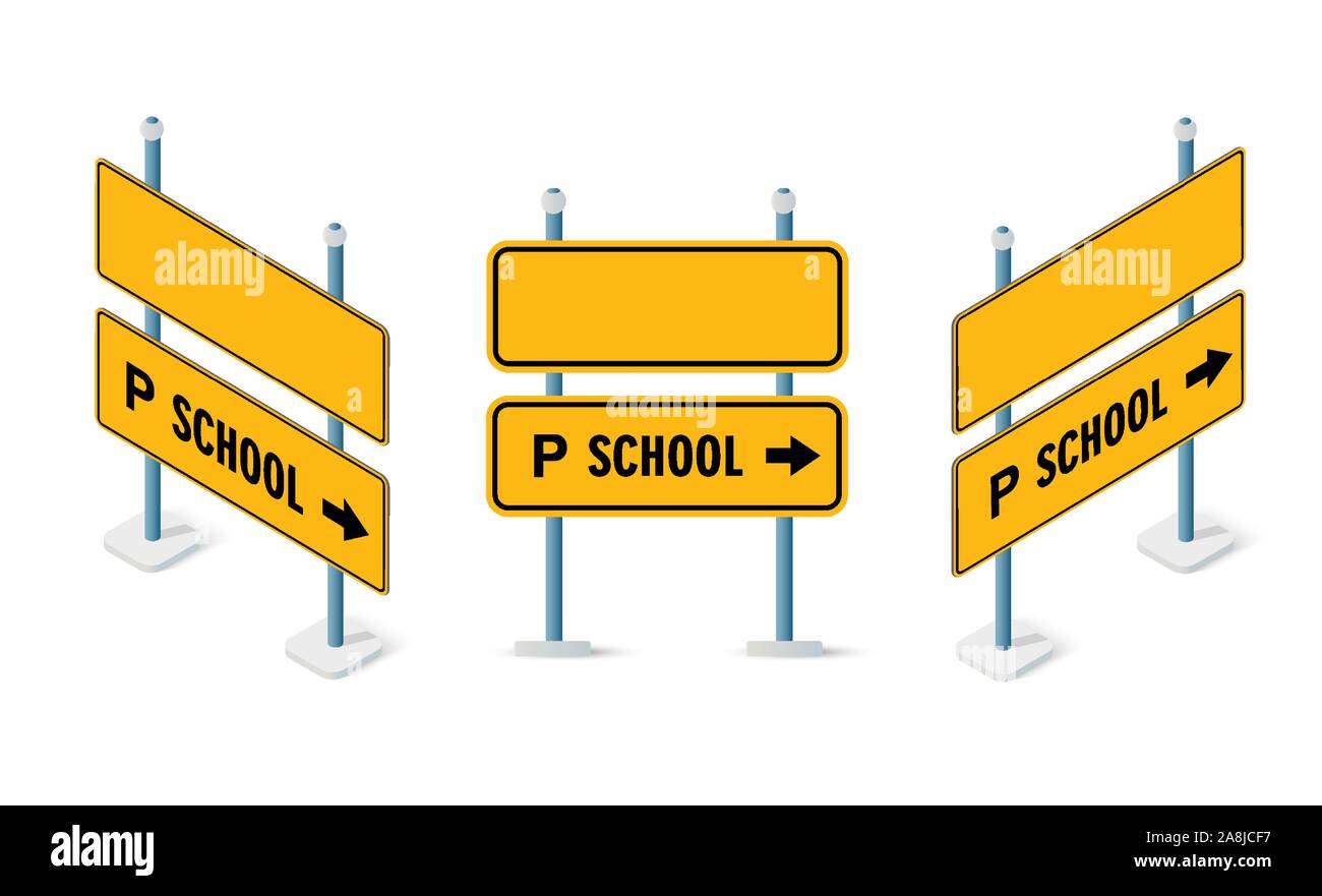 Road signs isometric set street object Stock Vector Image & Art - Alamy