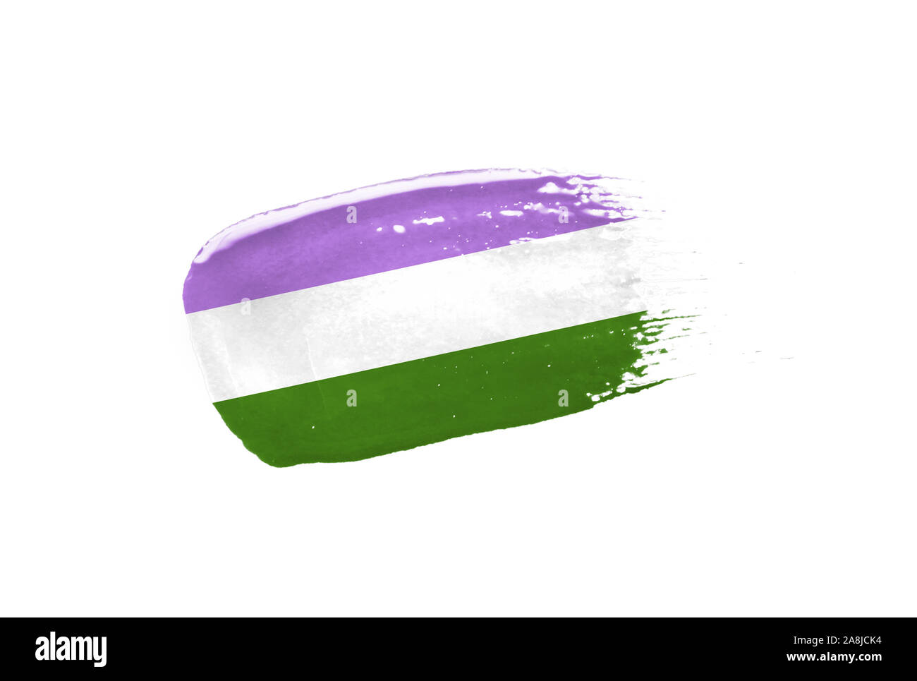 brush painted flag of genderqueer pride isolated on white background ...