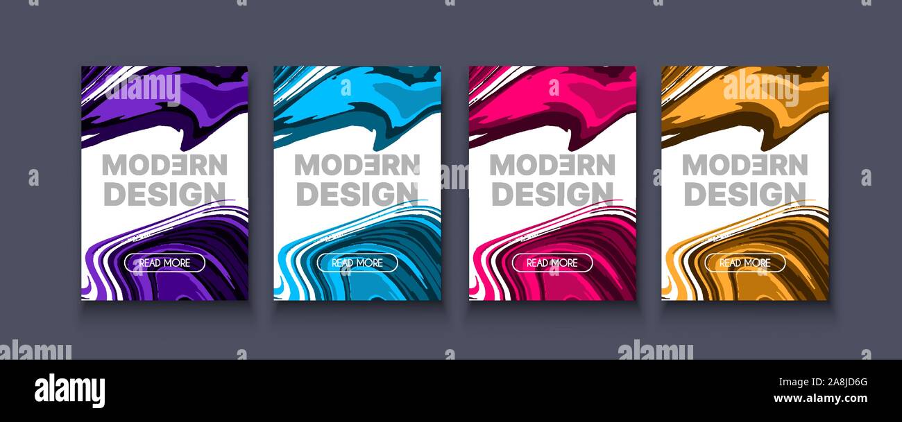 Set background style decorative abstract flowing Stock Vector Image ...