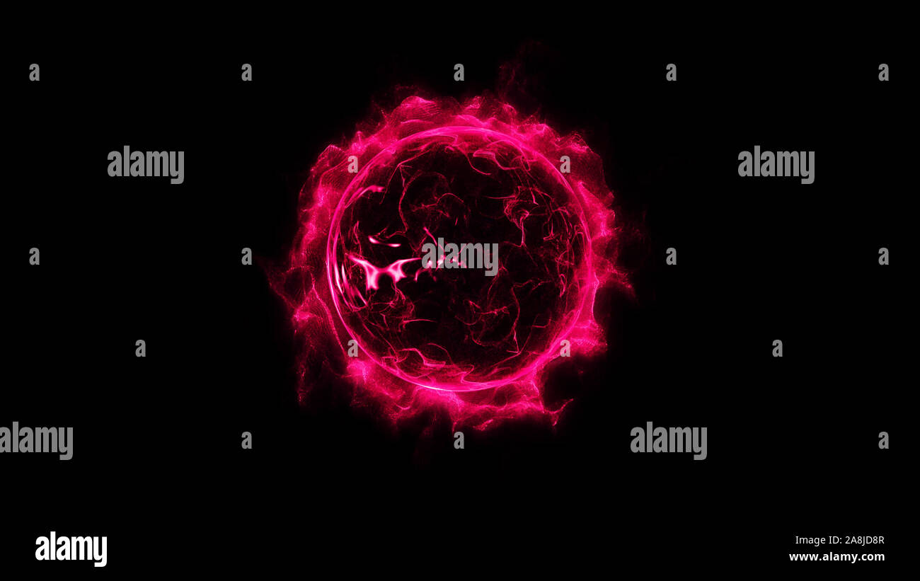 Pink circular shinning glowing light ring sparkle powerful effect dust ...