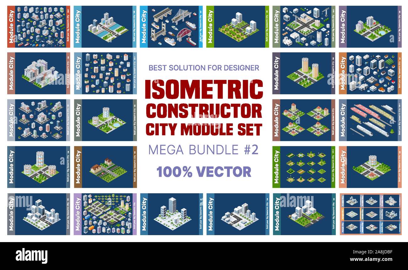 Isometric set of blocks Stock Vector Image & Art - Alamy