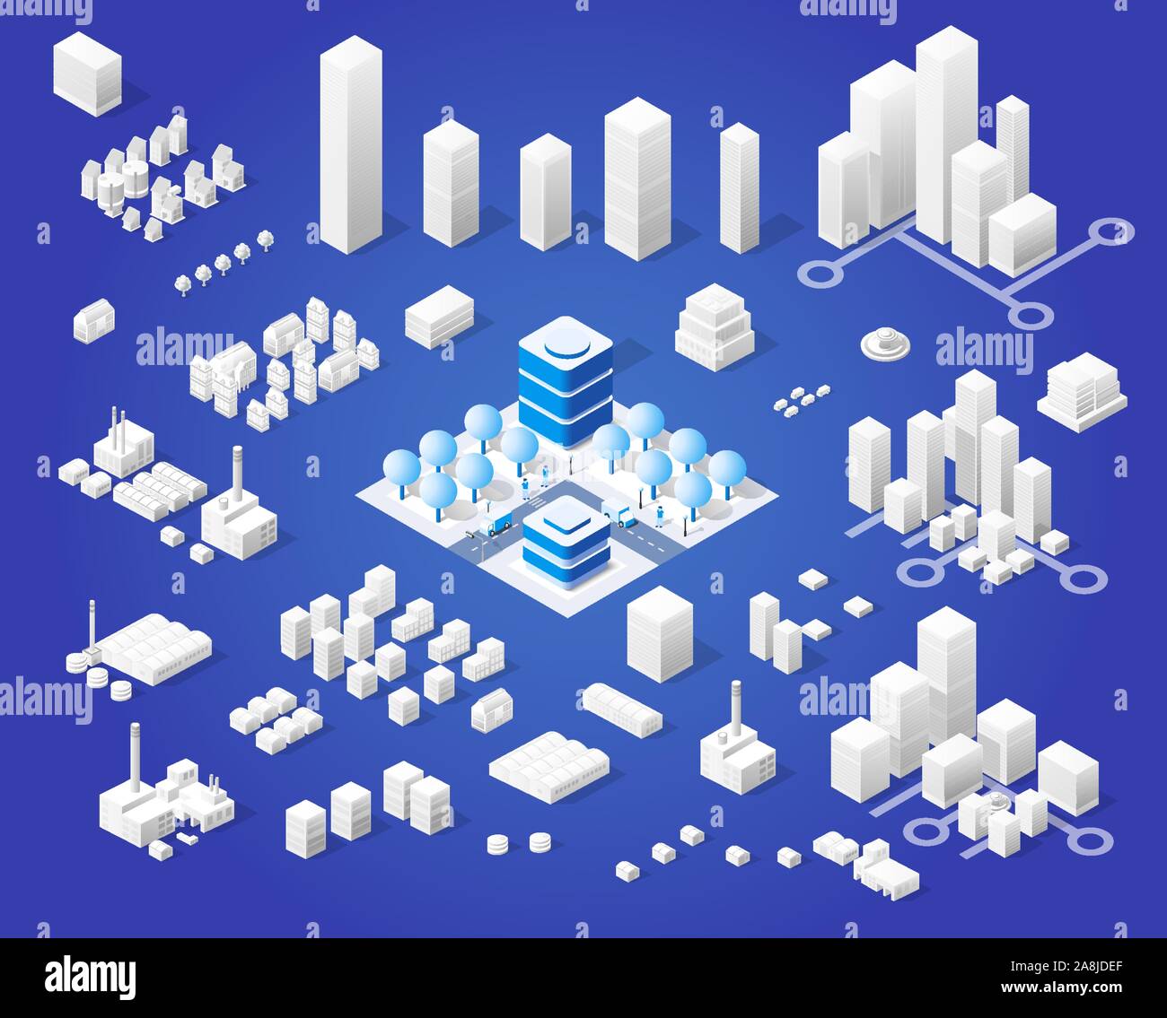 Isometric set module city Stock Vector Image & Art - Alamy