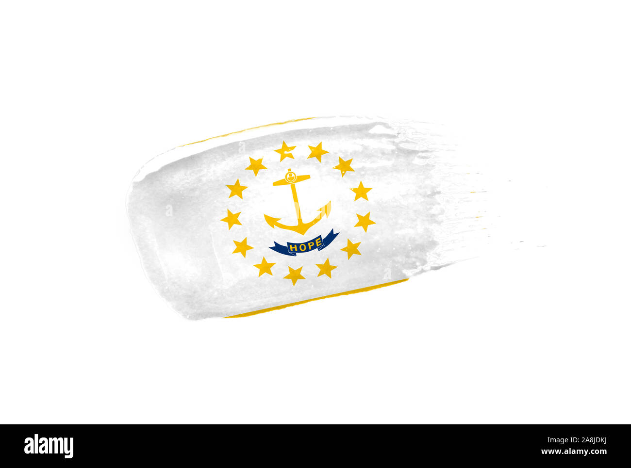 brush painted flag State of Rhode Island and Providence Plantations ...