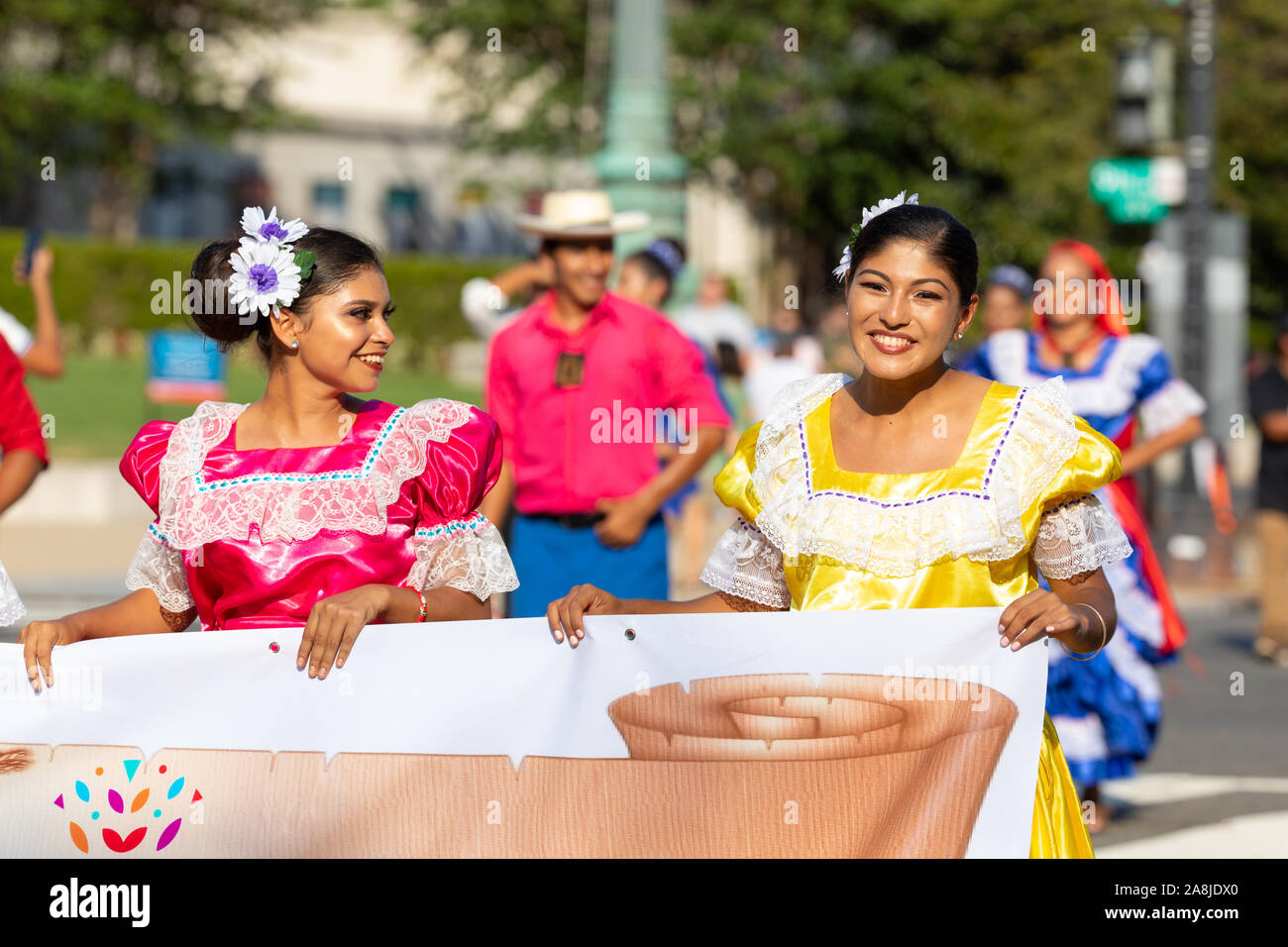 Washington DC, USA - September 21, 2019: The Fiesta DC, Salvadorean ...